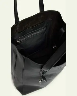 TOM FORD Natural Leather North-south Tote Bag - Black