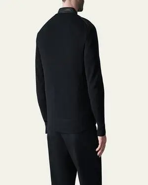 Mackage Faux Leather Knit-trim Jacket