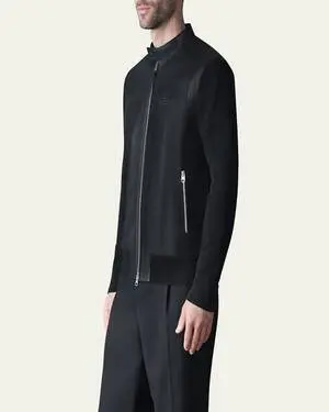 Mackage Faux Leather Knit-trim Jacket