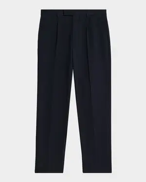 Zegna Cotton And Wool Single-pleated Pants - Blue