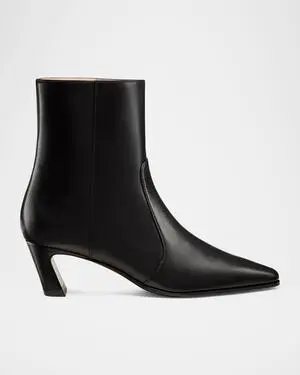 STUART WEITZMAN 50mm Stassi Leather Zip Booties
