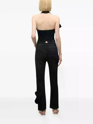 AREA Bow Embellished Straight-leg Jeans