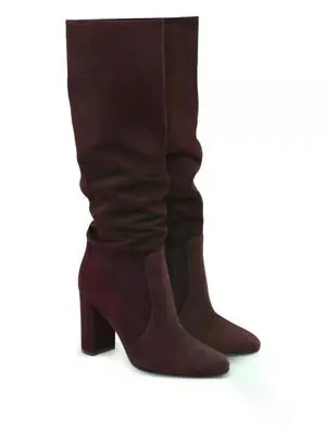 GIANVITO ROSSI 85mm Glen Ruched Knee-high Boots - Red