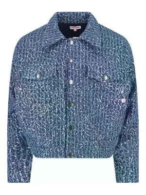 CHARLES JEFFREY Sequin-embellished Denim Jacket - Blue