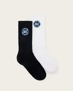 ALLSAINTS Williams X Socks 2 Pack - White/black