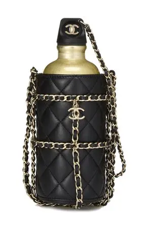 Chanel Lambskin Water Bottle Holder And Bottle
