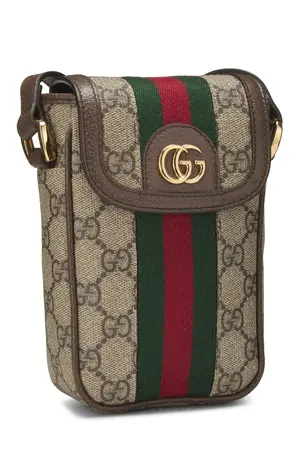 Gucci Original Gg Supreme Canvas Web Ophidia Phone Holder