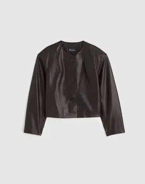 Madewell Leather Crop Cardigan Jacket