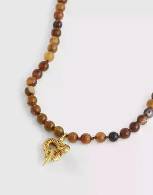 Madewell Semiprecious Beaded Charm Necklace - Antique Gold