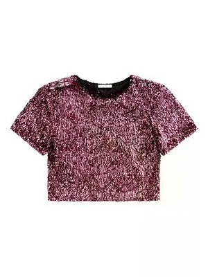 AREA Sequin Embellished Top - Pink