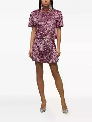 AREA Sequin Embellished Top - Pink