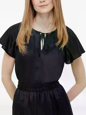Dkny Tie-neck Flutter-sleeve Blouse