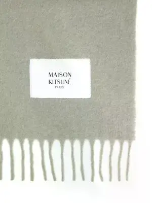 Maison Kitsuné Fringed Label Scarf