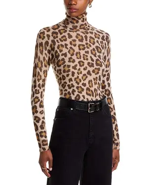 Bloomingdale'S Animal Printed Turtleneck Sweater