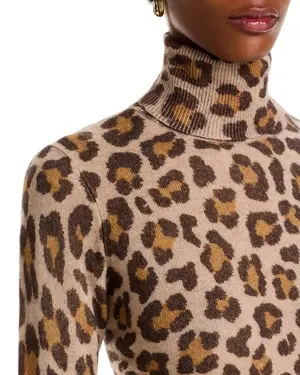 Bloomingdale'S Animal Printed Turtleneck Sweater