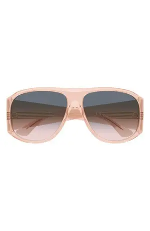 Chloé 60mm Gradient Navigator Sunglasses Orange