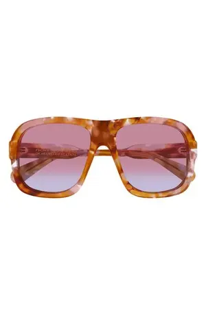 Chloé 58mm Square Sunglasses - Sunrise Havana