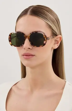Chloé 55mm Square Sunglasses - Rust Havana
