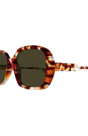 Chloé 55mm Square Sunglasses - Rust Havana