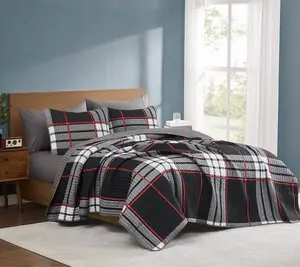 TRULY SOFT Danbury Plaid King Quilt Set