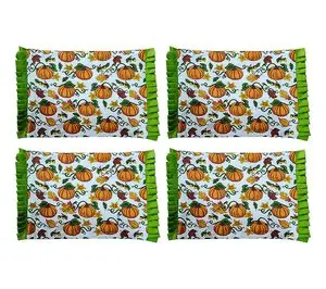TEMP-TATIONS Seasonal Set Of 4 Ruffled Placemats - One-color