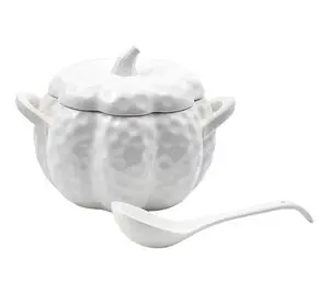 TEMP-TATIONS Special Edit Figural Pumpkin Soup Tureen W/ Spoon - One-color