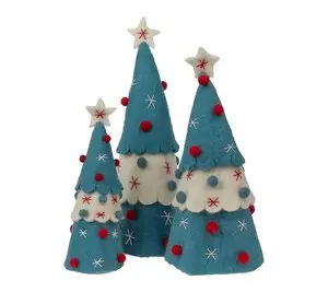 GLOBAL CRAFTS Handcrafted Felt Christmas Tree T Opper/decor Se - One-color