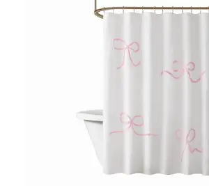 TRULY SOFT Textured Bow Shower Curtain
