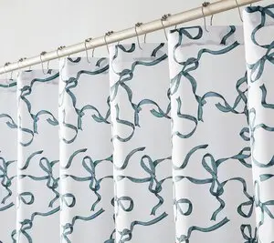 TRULY SOFT Printed Bow Shower Curtain