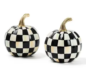 MACKENZIE-CHILDS As Is Set Of 2 Mini Pumpkins - One-color