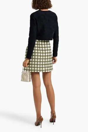 Oscar De La Renta Checked Tweed Mini Skirt