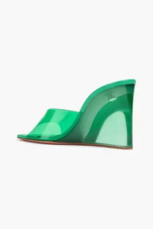 Amina Muaddi Lupita Pvc Wedge Mules