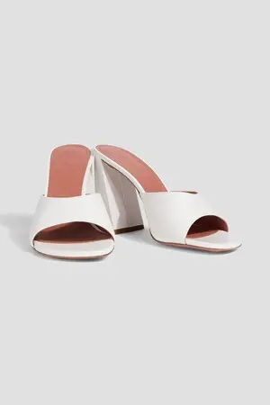 Amina Muaddi Brigitte 95 Leather Mules - White