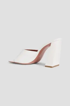Amina Muaddi Brigitte 95 Leather Mules - White