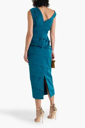 Rachel Gilbert Rylan Draped Satin-crepe Midi Dress