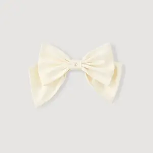 Sandro Satin Bow Barrette - Ecru