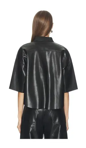 Citizens Of Humanity Cropped Cape Button Up Shirt - Black