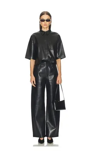 Citizens Of Humanity Cropped Cape Button Up Shirt - Black