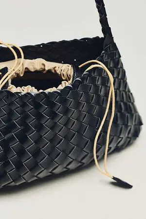 Anthropologie Calla Woven Shoulder Bag - Black