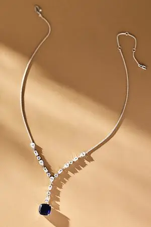 Nadri Rockstars Bold Drop Y Necklace - Sapphire