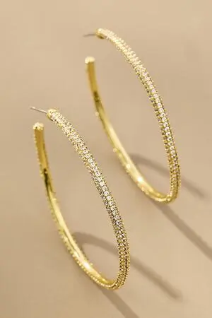 UNCOMMON JAMES Pavé Hoop Earrings - Gold
