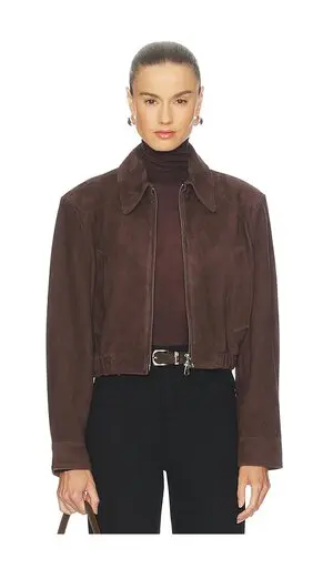 AGOLDE Nahlia Cropped Suede Jacket