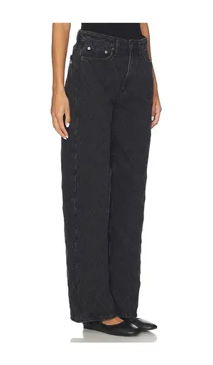 Rag & Bone Logan Quilted Wide Leg Jeans