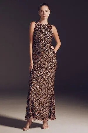 Mac Duggal Textured Column Maxi Dress