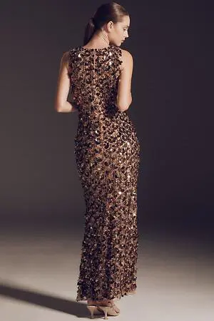 Mac Duggal Textured Column Maxi Dress