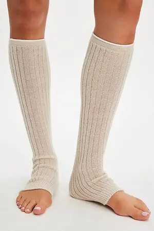 Free People Ribbed Knit Legwarmers - Ivory