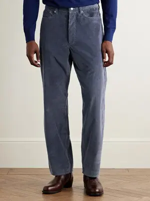 Paul Smith Straight-leg Cotton-corduroy Trousers - Blue