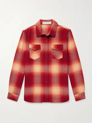 GOD'S TRUE CASHMERE Checked Cashmere Shirt - Red