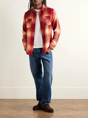 GOD'S TRUE CASHMERE Checked Cashmere Shirt - Red