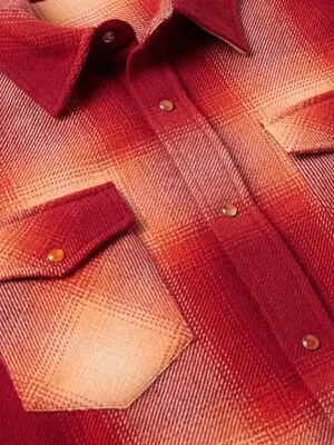 GOD'S TRUE CASHMERE Checked Cashmere Shirt - Red